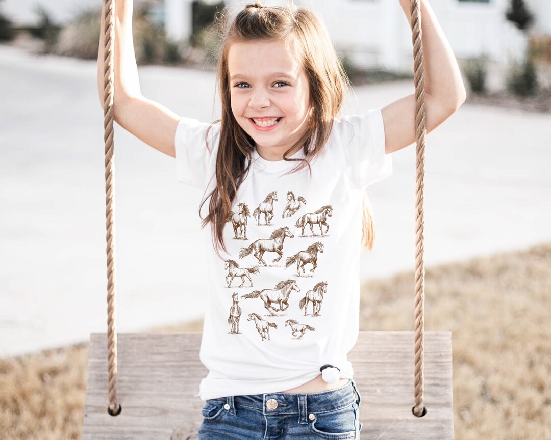 Girls Horse Shirt Youth Horse Tshirt Horse Shirt Kids Horse Gifts Kids ...