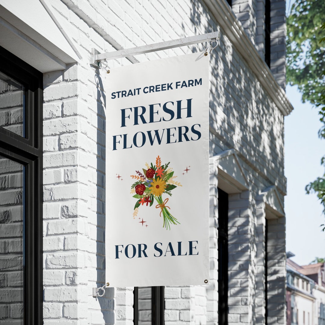 Fresh Flowers for Sale Sign Flower Flag Farmers Market Sign Homestead ...