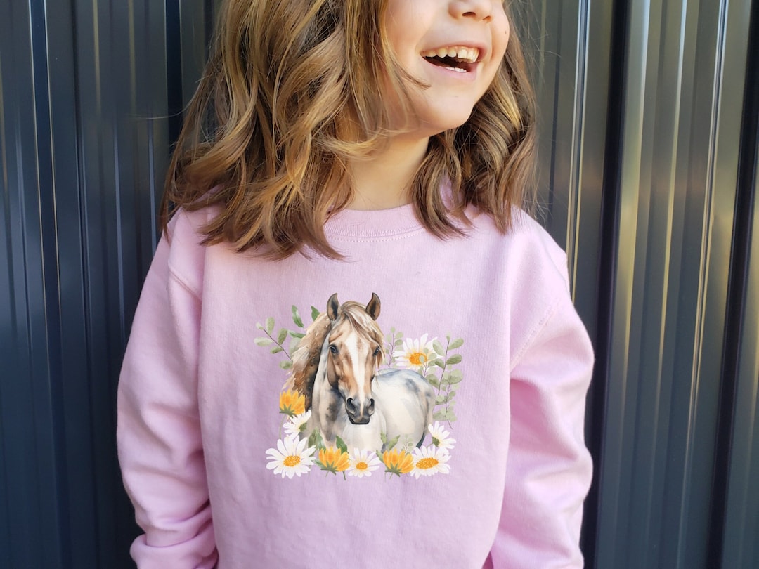Toddler Wildflower Horse Sweatshirt Toddler Horse Shirt Kids Horse ...