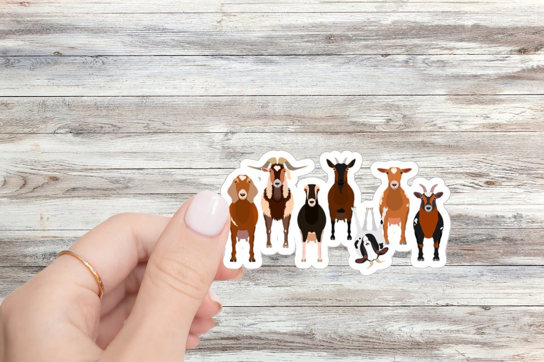 Goat Sticker Goat Stickers Farm Animal Stickers Goat Gifts Waterbottle ...