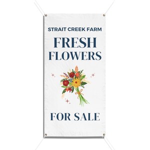 Fresh Flowers for Sale Sign Flower Flag Farmers Market Sign Homestead ...