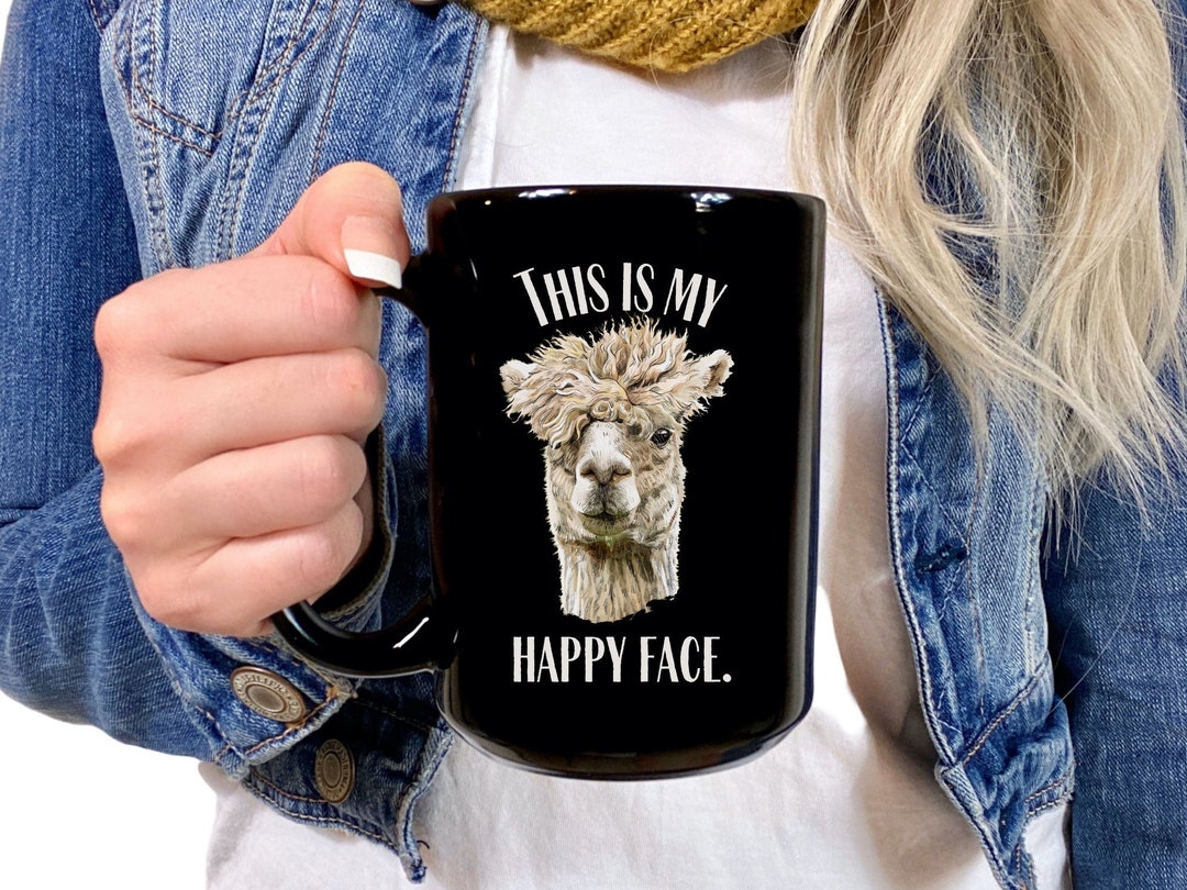 Alpaca Mug, Funny Coffee Mug, Alpaca Gift, Black Coffee Mug, Alpaca ...