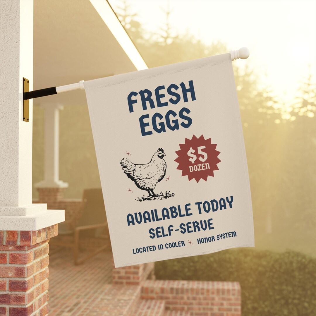 Eggs for Sale Sign Fresh Egg Sign Flag Farm Fresh Eggs Sign Chicken ...