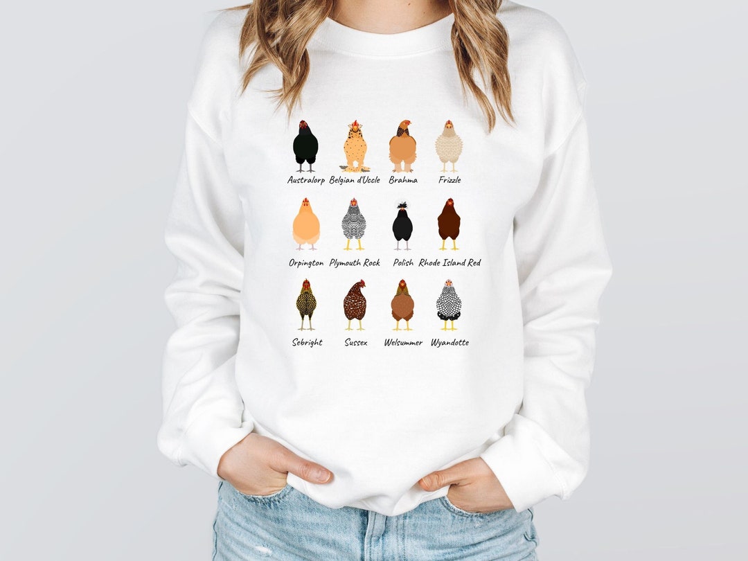 Breeds of Chicken Sweatshirt, Chicken Gifts, Chicken Shirt, Chicken ...