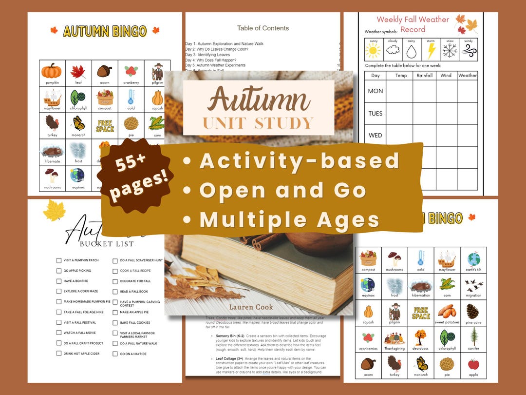 Autumn Unit Study Homeschool Nature Study First Thanksgiving Fall ...