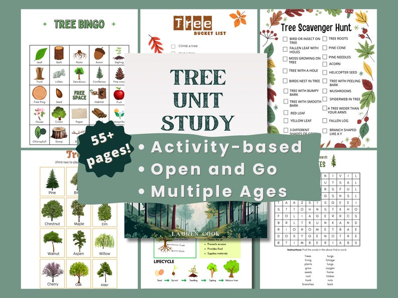 Trees Unit Study Homeschool Printables Games Unit Studies Activities ...