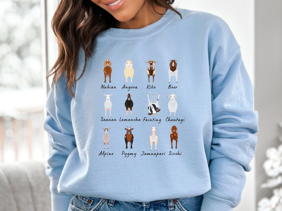 Goat Breeds Goat Sweatshirt Goat Gifts Goat Lovers Gift Goat Stuff Goat ...