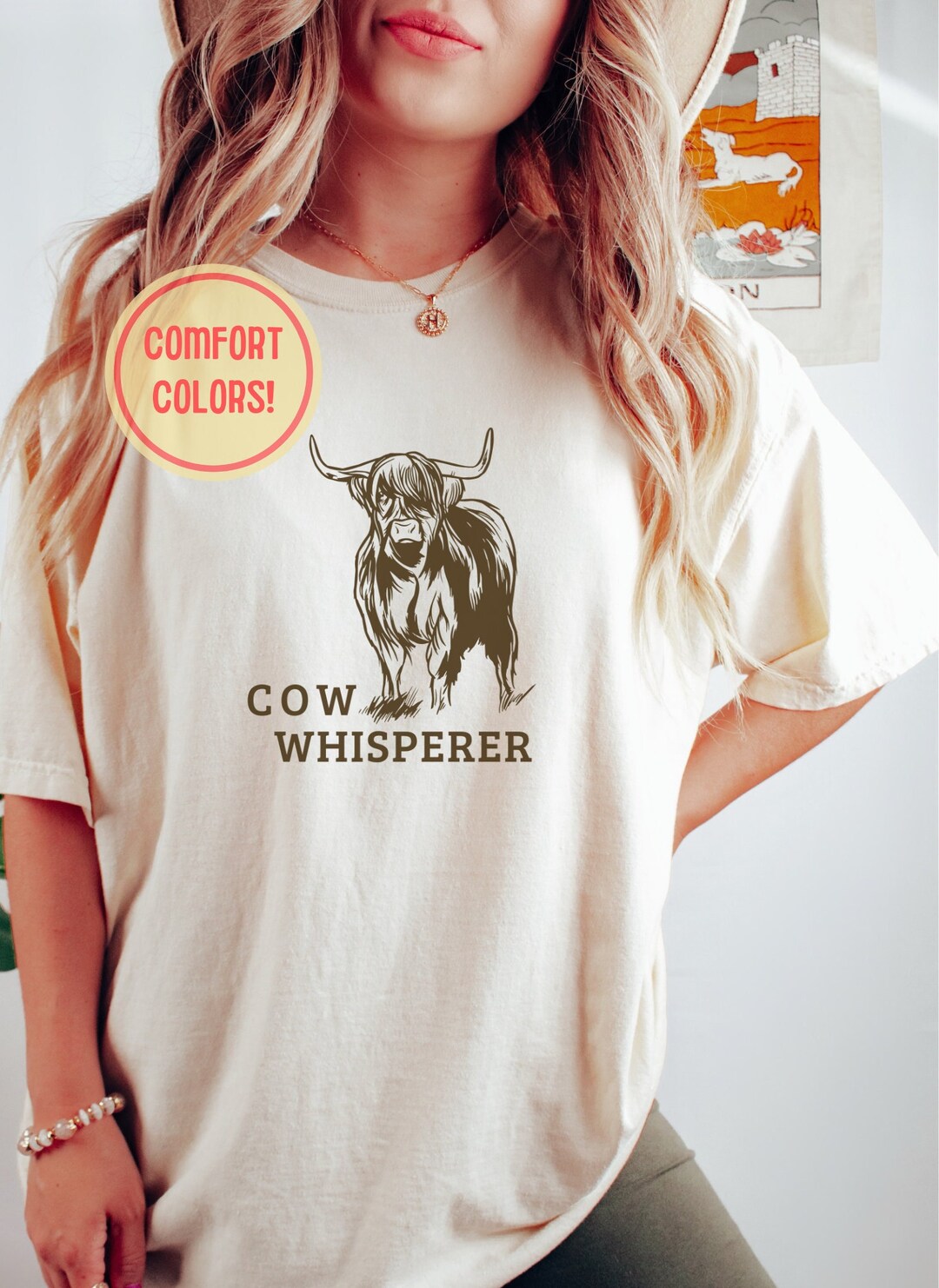 Cow Whisperer Shirt Highland Cow Meme Tee Cow Gifts Retro Tshirt Tee ...