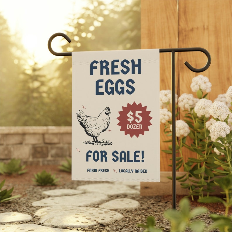 Eggs for Sale Sign Fresh Egg Sign Flag Farm Fresh Eggs Sign Chicken ...