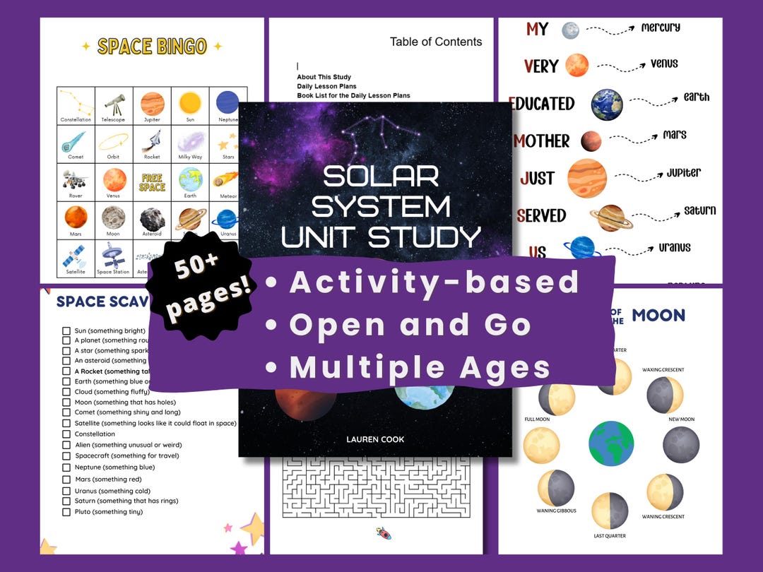 Solar System Unit Study Homeschool Space Printables Space Flashcards ...