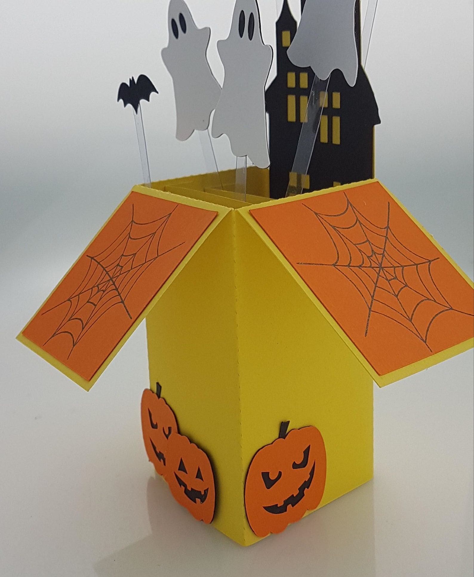 Halloween Pop up Box Card SVG Cutting File Trick or Treat - Etsy