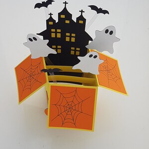 Halloween Pop up Box Card SVG Cutting File Trick or Treat Box Card 3D ...