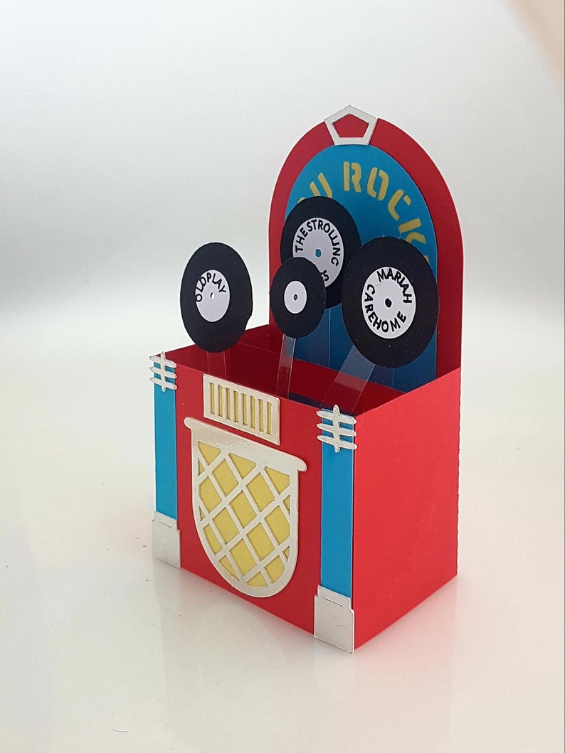 Jukebox Pop up 3D Card SVG Cutting File for Cricut - Etsy