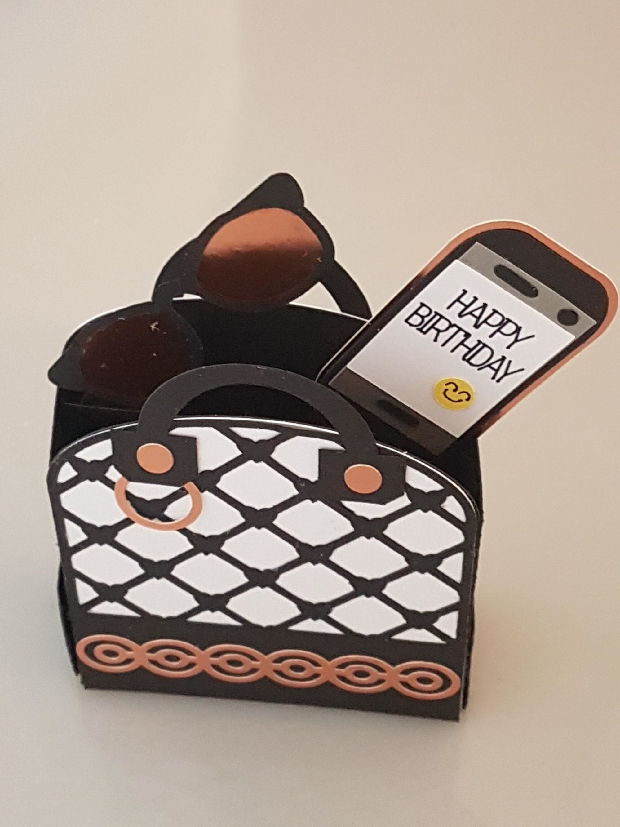 Handbag Pop up Card SVG – Phone and Sunglasses, Cricut File (digital ...