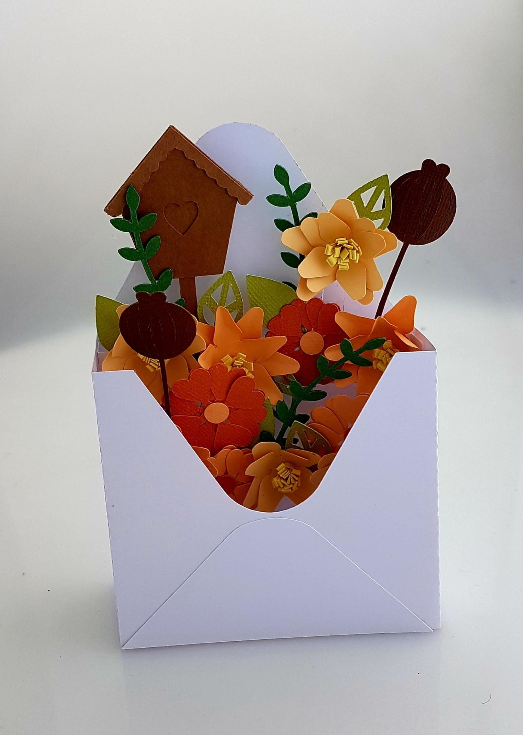 Flower Envelope 3D Box Card - SVG Cutting File for Cricut, Silhouette ...