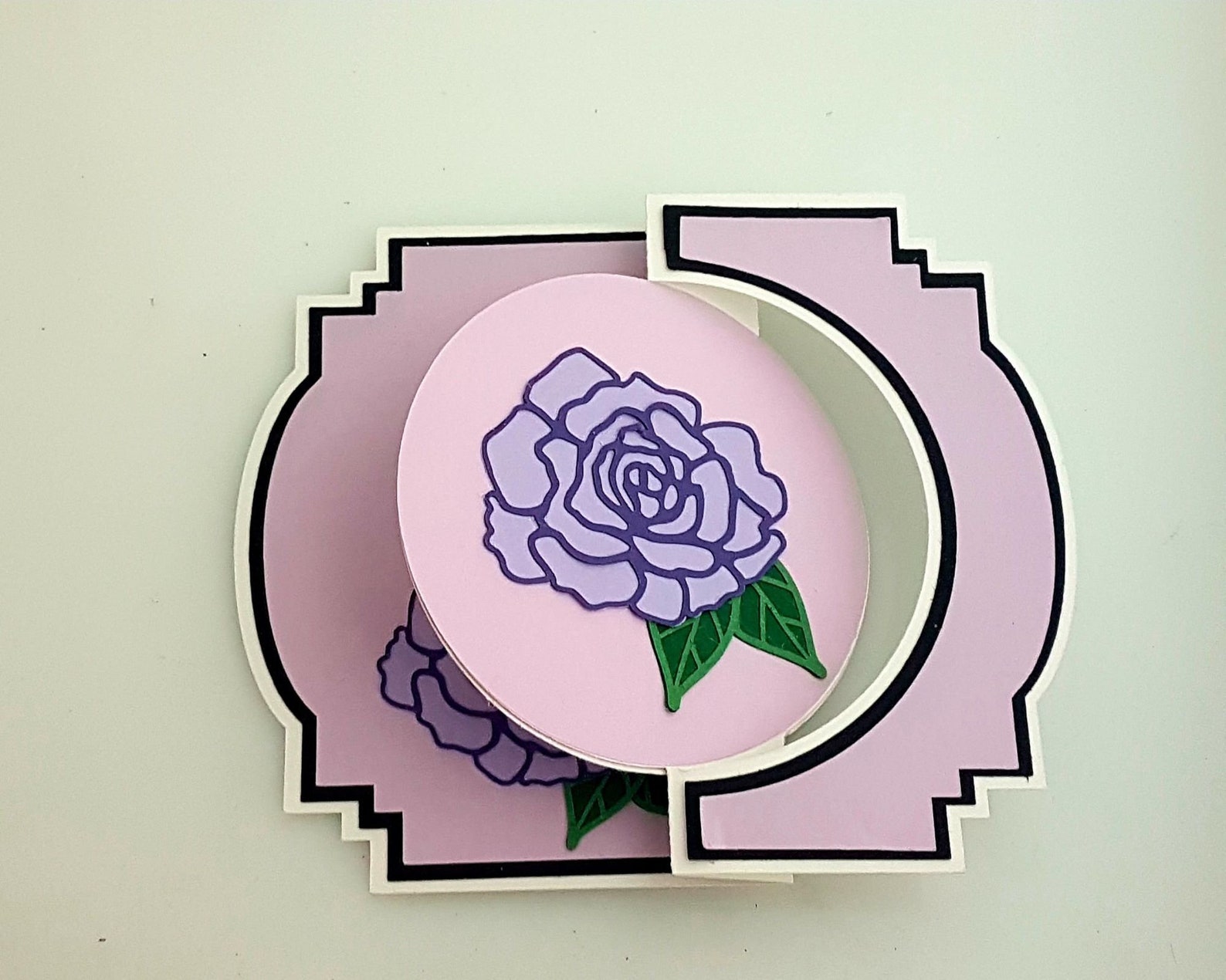Rose Swing Card SVG Cutting File Cricut Scanncut - Etsy UK