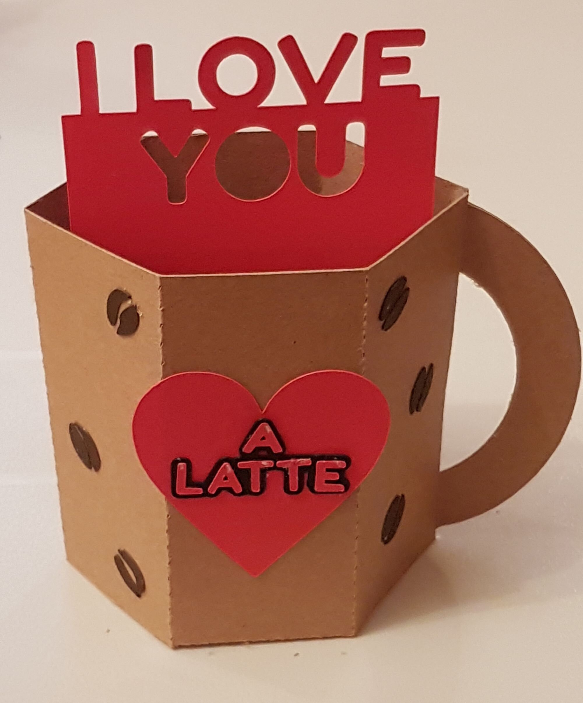 Pop up Mug Card SVG File I Love You A Latte - Etsy