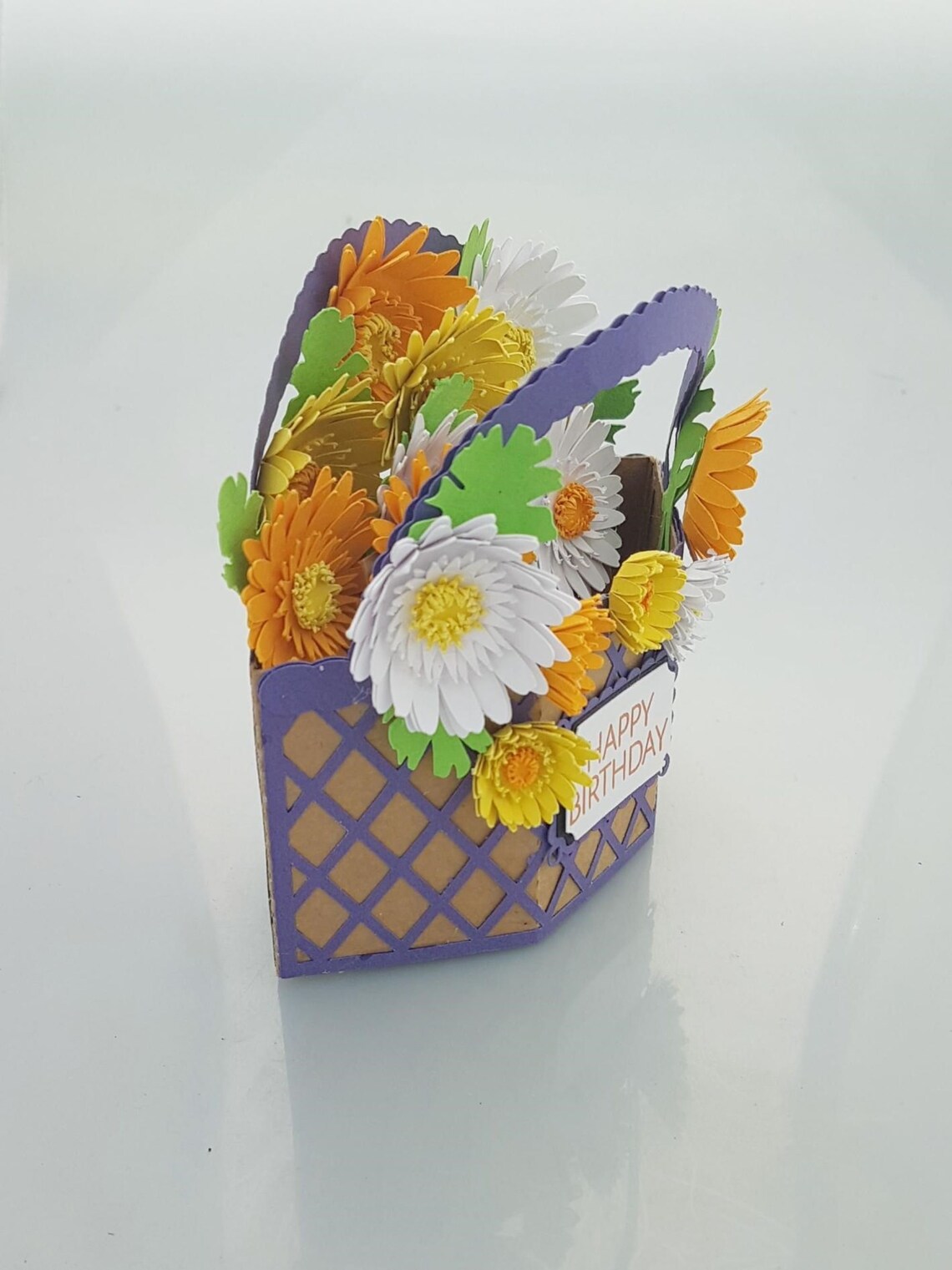 Flower Pop up Basket Card SVG Cutting File: Birthday, Mother's Day ...