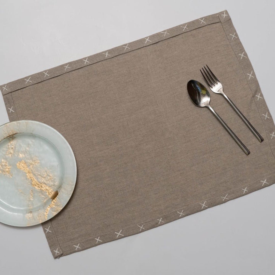 Handwoven, Handmade Bohemian Linen Placemat. 13”x19” Decorative Table ...
