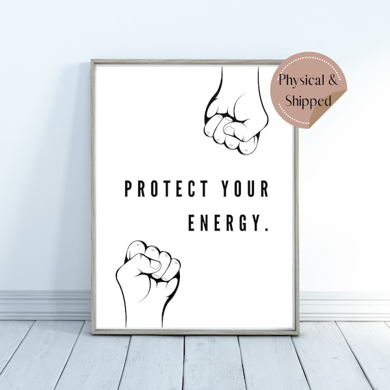 Protect Your Energy Affirmation Quote Wall Art Positive | Etsy
