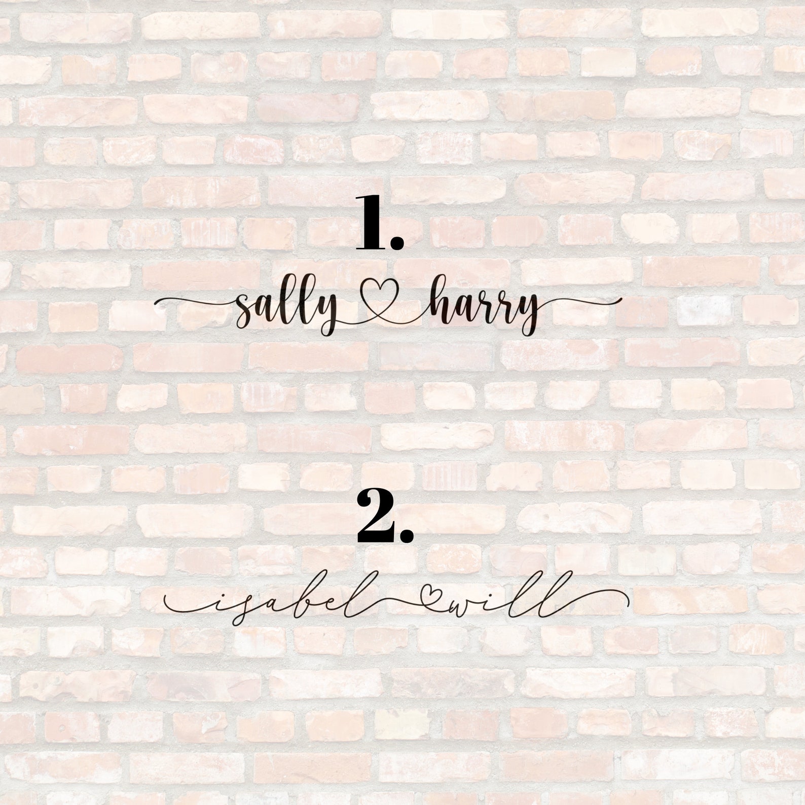 Personalised Cute Couple Names Print Printed Wall Art - Etsy