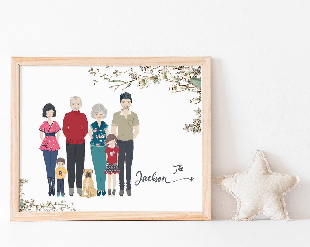Custom Family Portrait, Custom Family Print, Personalised Family ...