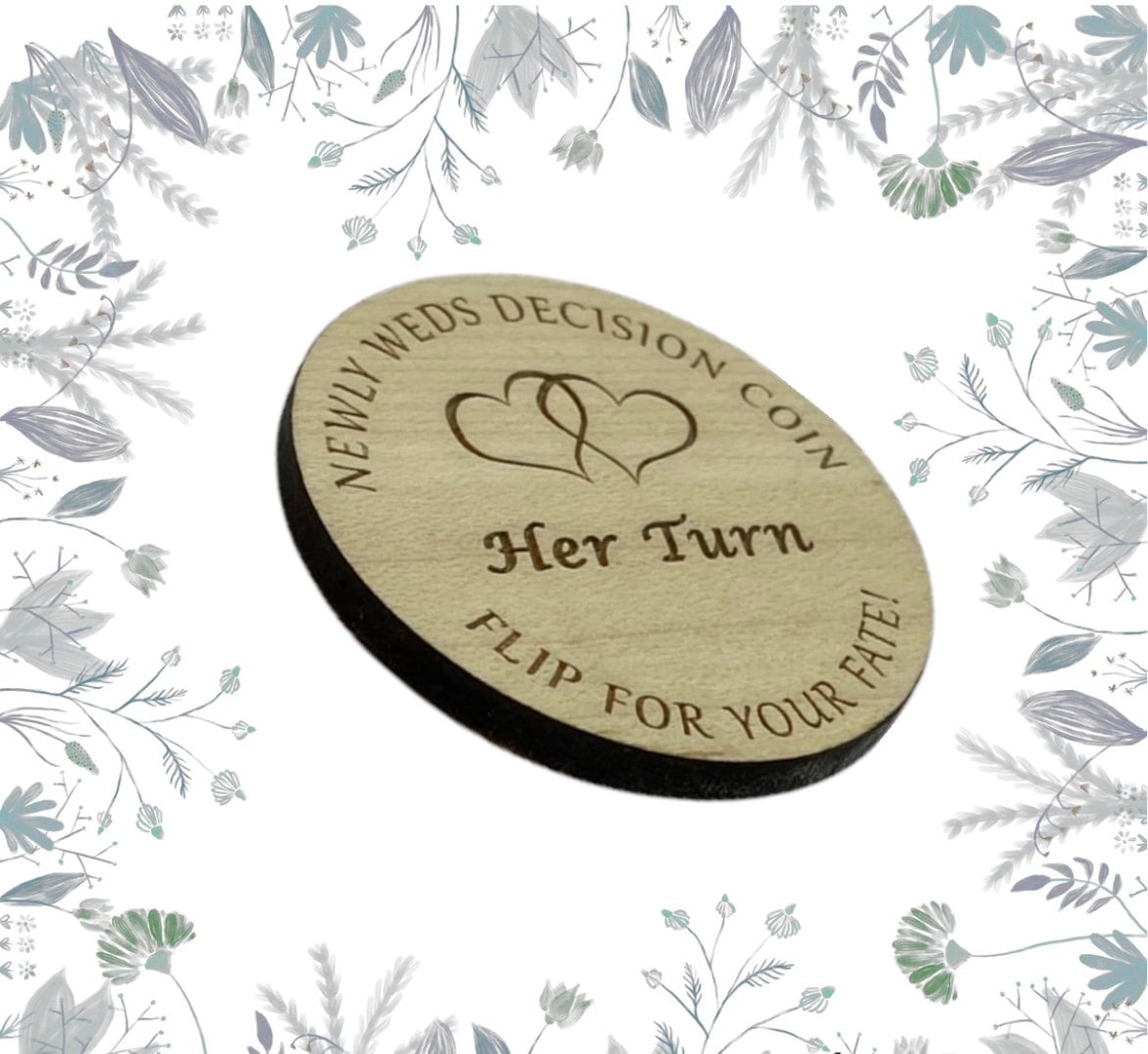 Decision Coin His and Her Flip for Your Fate Wooden Newly - Etsy