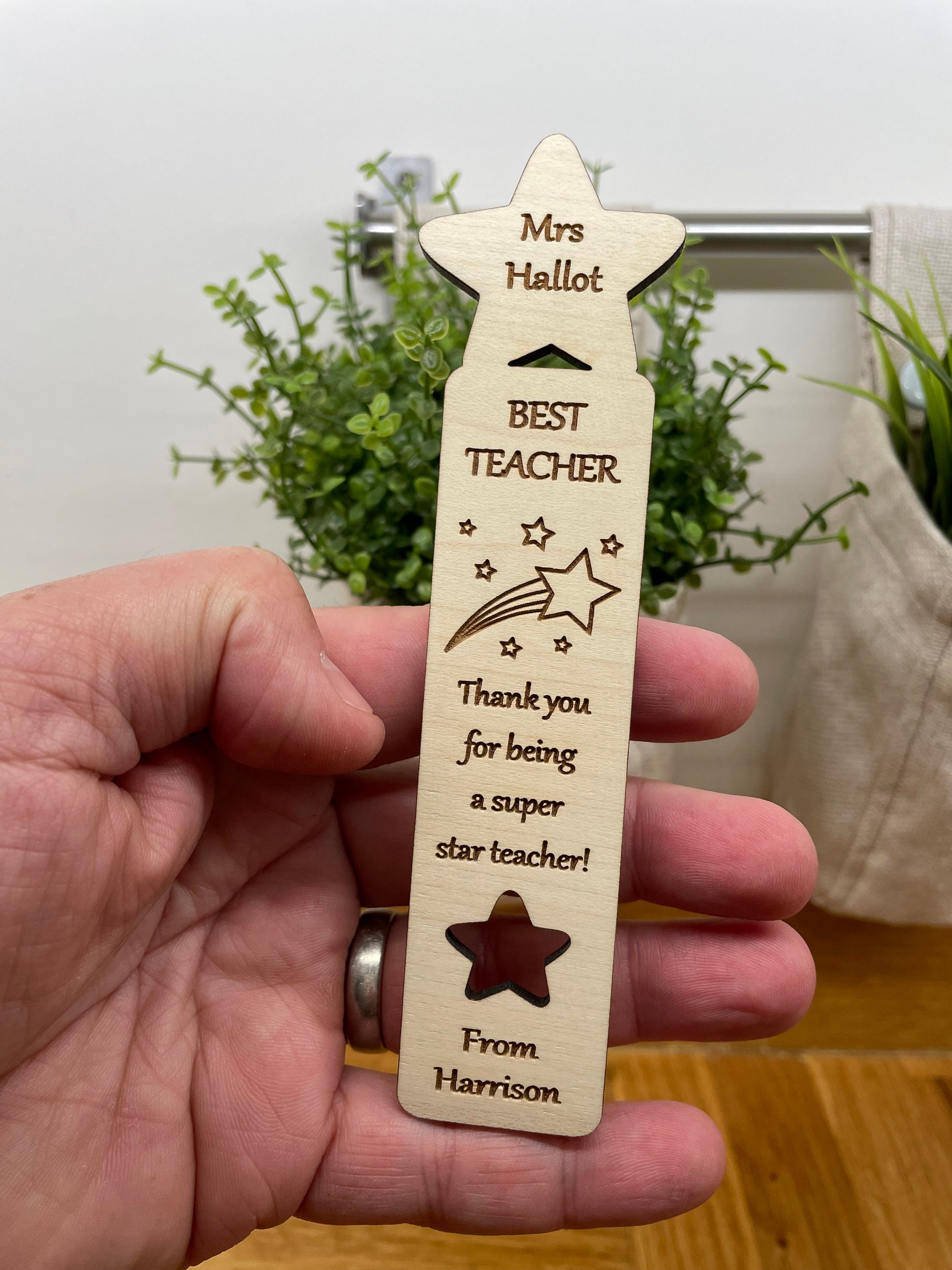 Personalised Wooden Teacher Bookmark Book Lover Reading Gift - Etsy