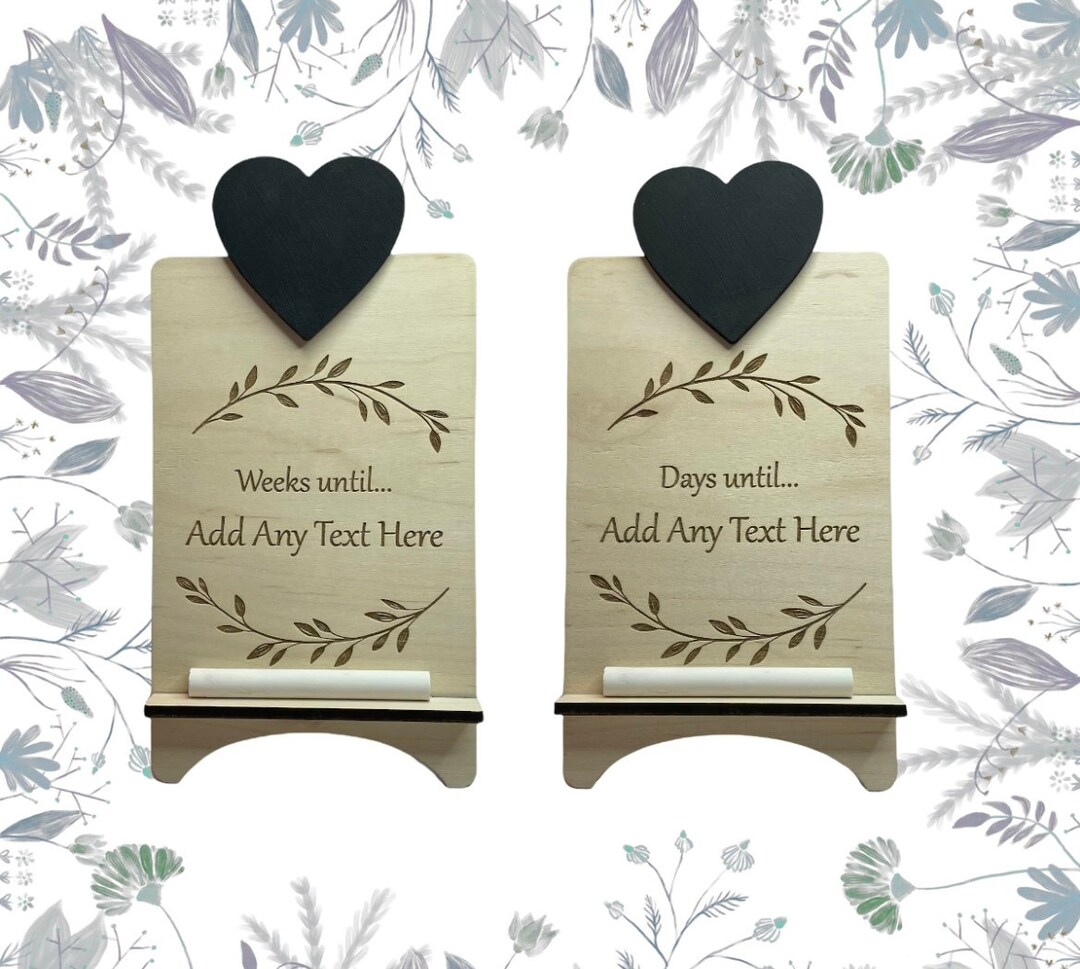 Personalised Countdown Chalk Board, Free Standing Countdown Chalk ...