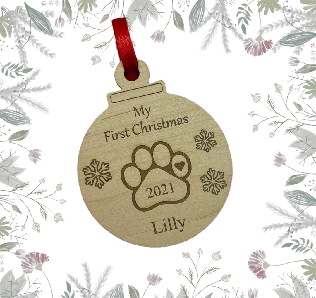 Personalised Dogs First Christmas Bauble Pet Lover, Dogs First ...