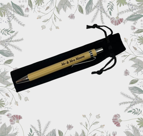 Personalised Engraved Bamboo Pen Natural Wood Handwriting - Etsy
