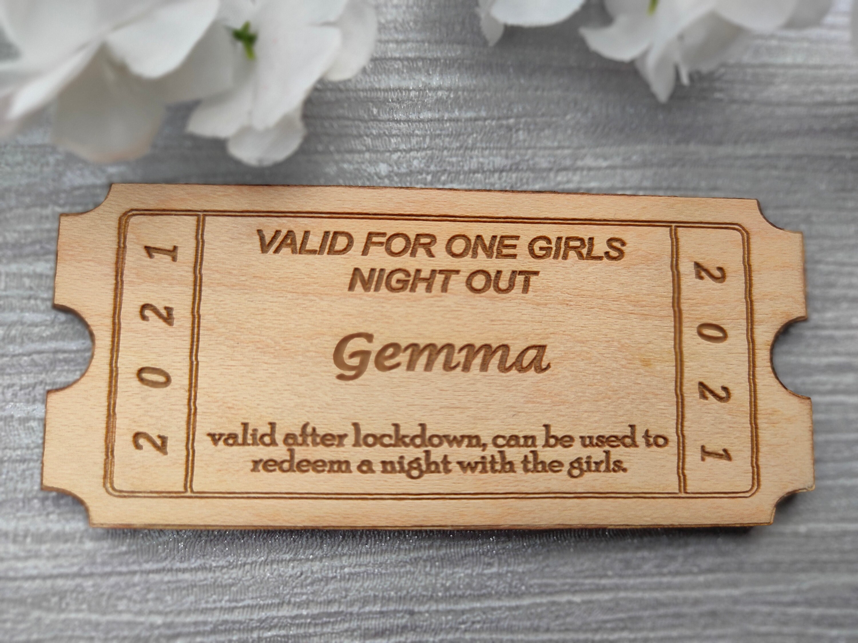Personalised Wooden Token Gift Dinner Date Spa Day Drink | Etsy