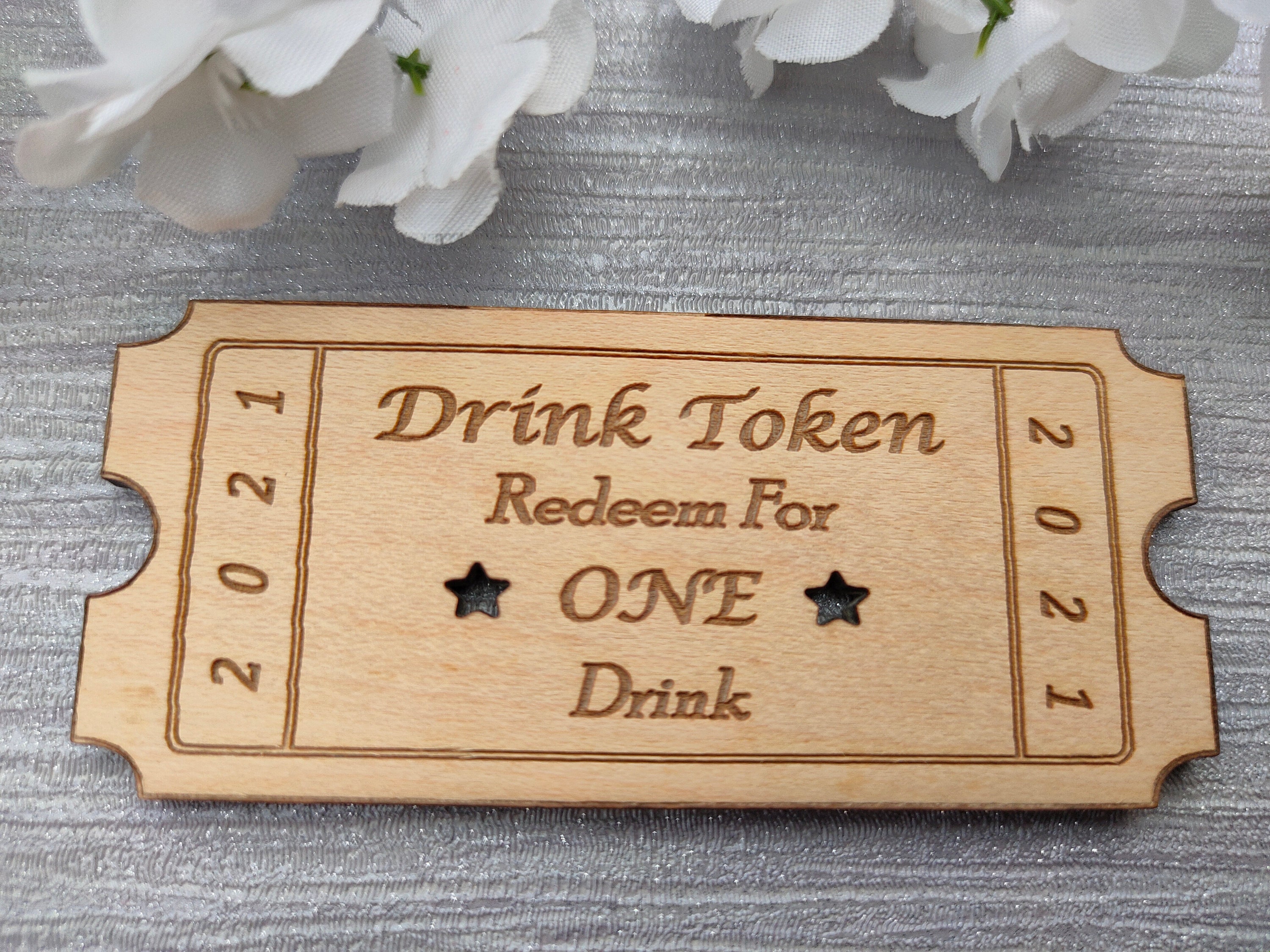 Personalised Wooden Token Gift Dinner Date Spa Day Drink | Etsy