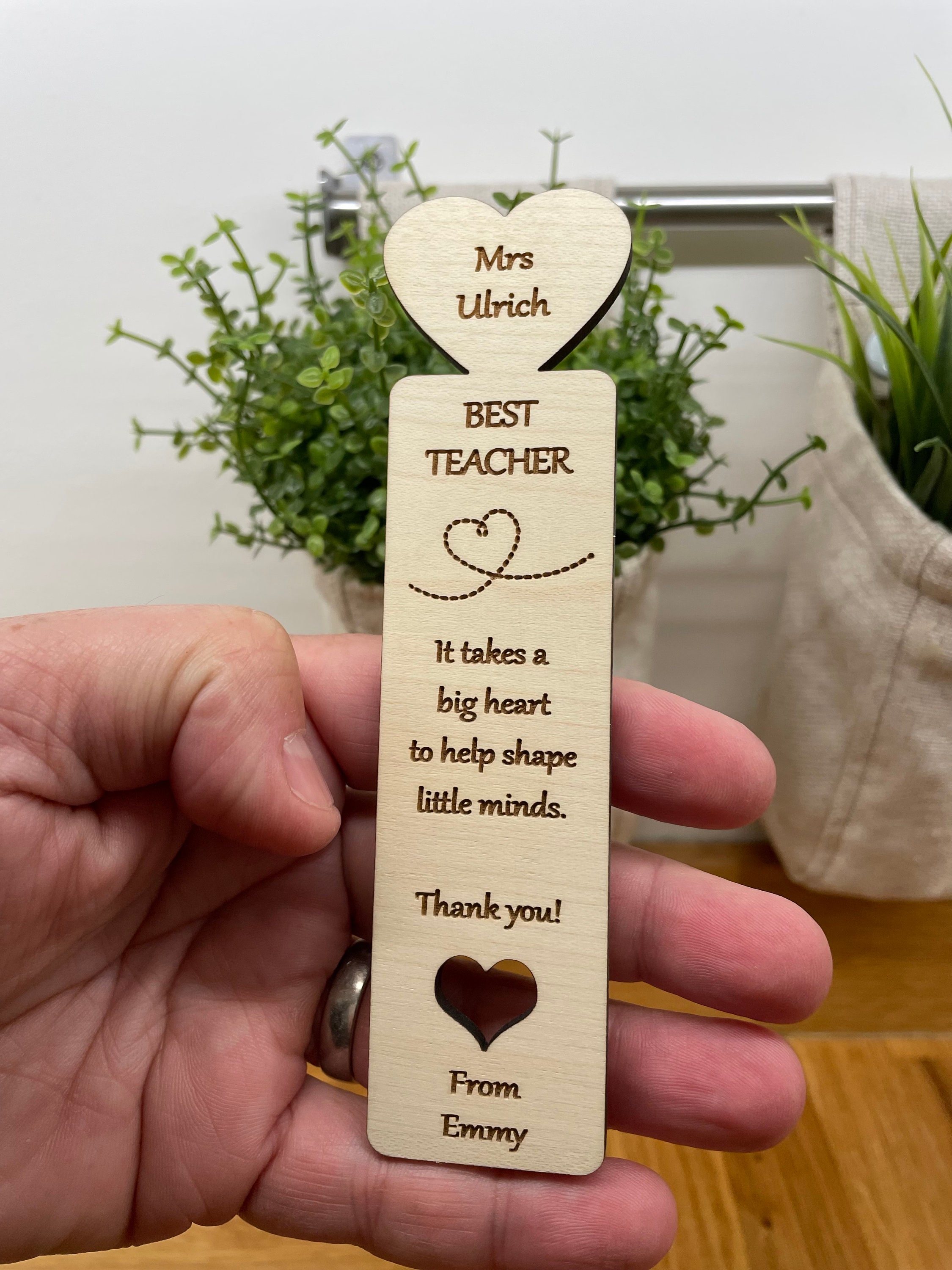 Personalised Wooden Teacher Bookmark Book Lover Reading Gift - Etsy
