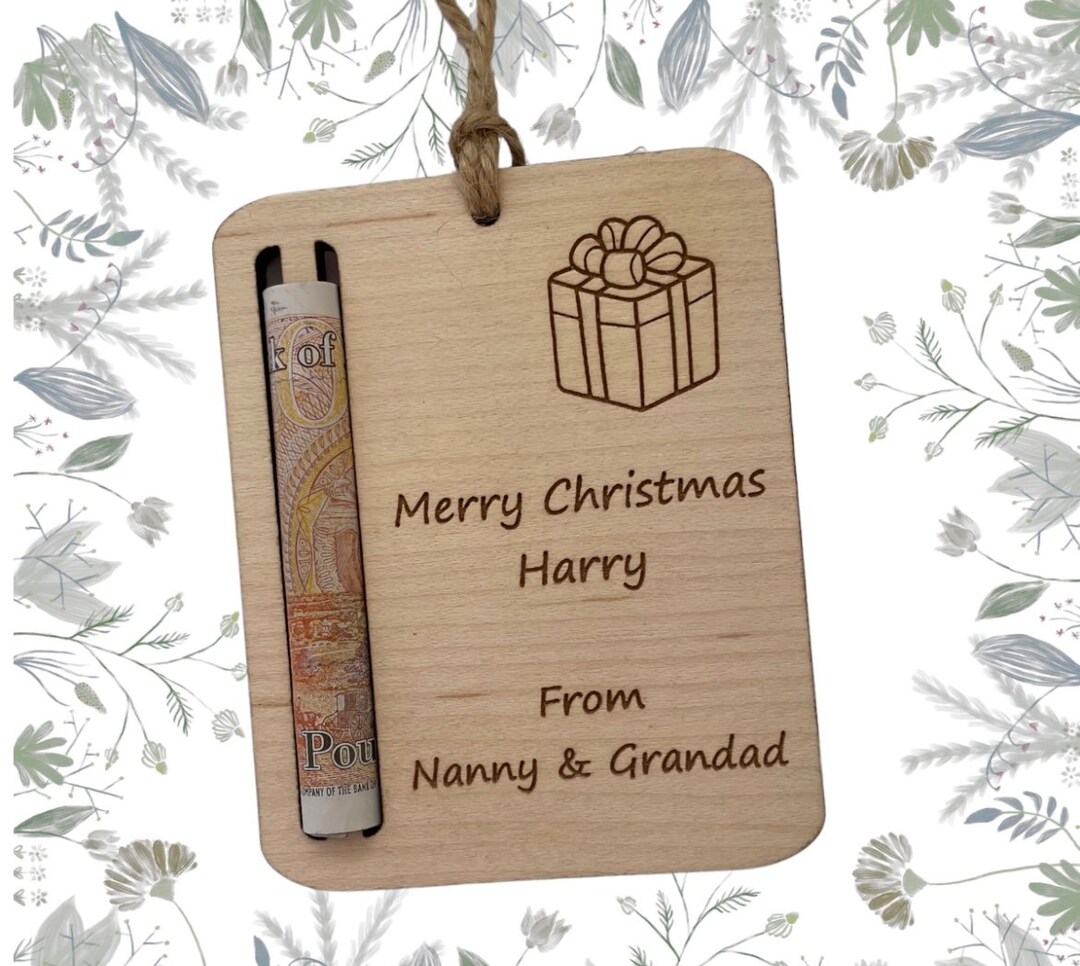 Personalised Money Holder, Wooden Keepsake Money Voucher, Alternative ...