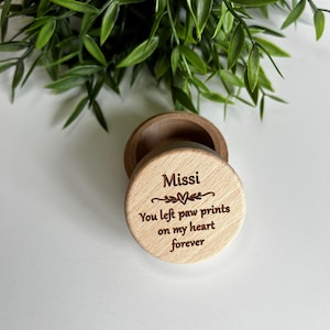Personalised Small Wooden Trinket Box Human Memorial Remembrance Ashes ...