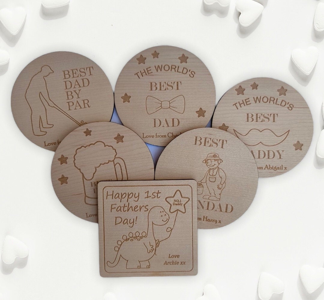 Personalised Coaster For Dad Fathers Day Gift Personalised | Etsy