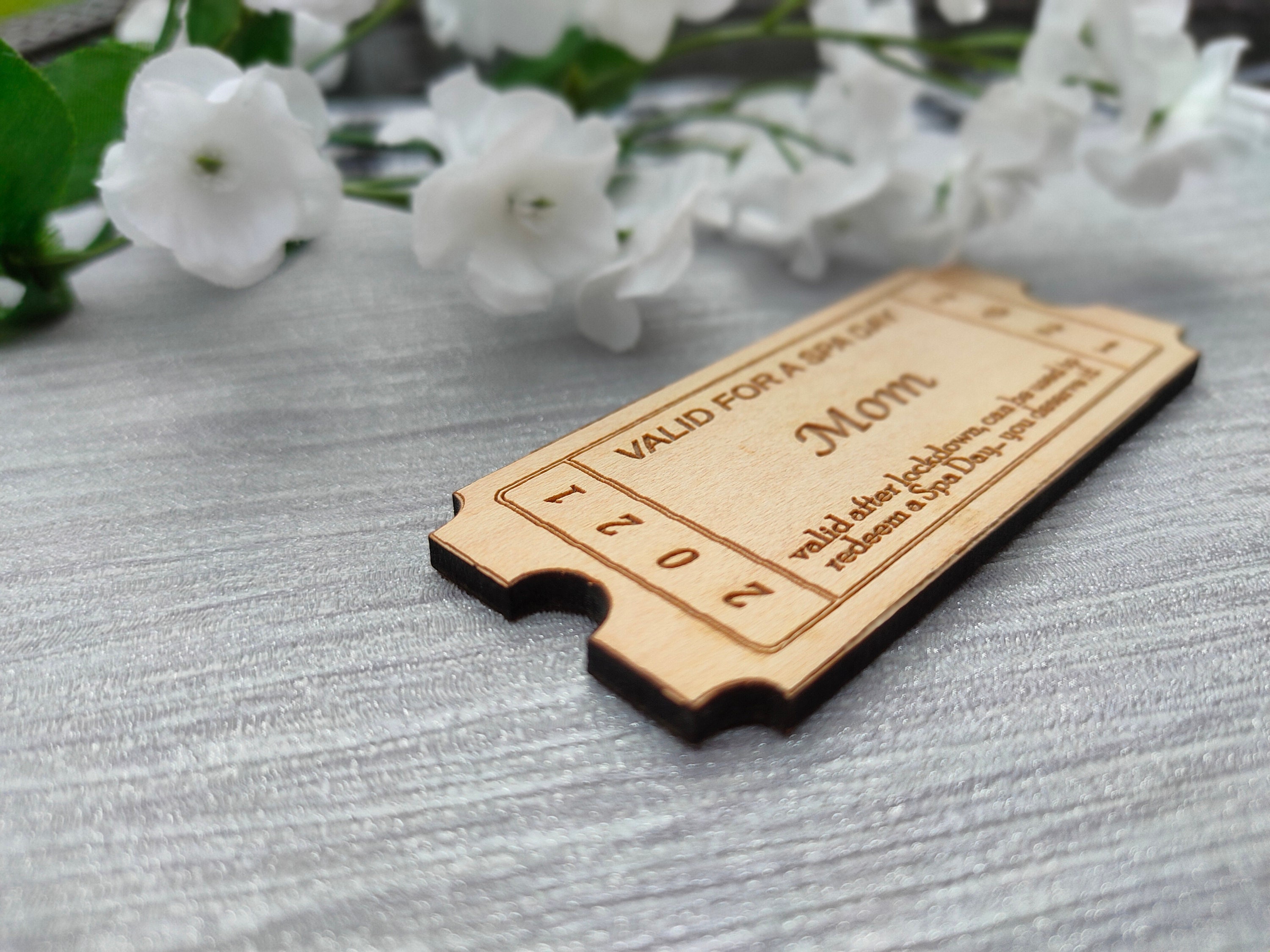 Personalised Wooden Token Gift Dinner Date Spa Day Drink | Etsy