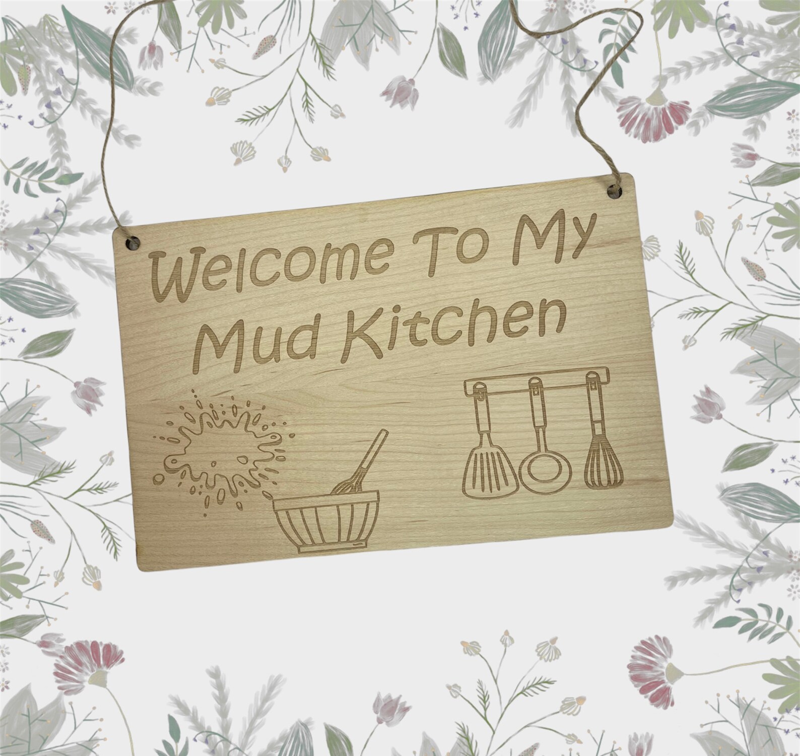 Personalised Mud Kitchen Hanging Sign Wooden Laser Engraved - Etsy UK
