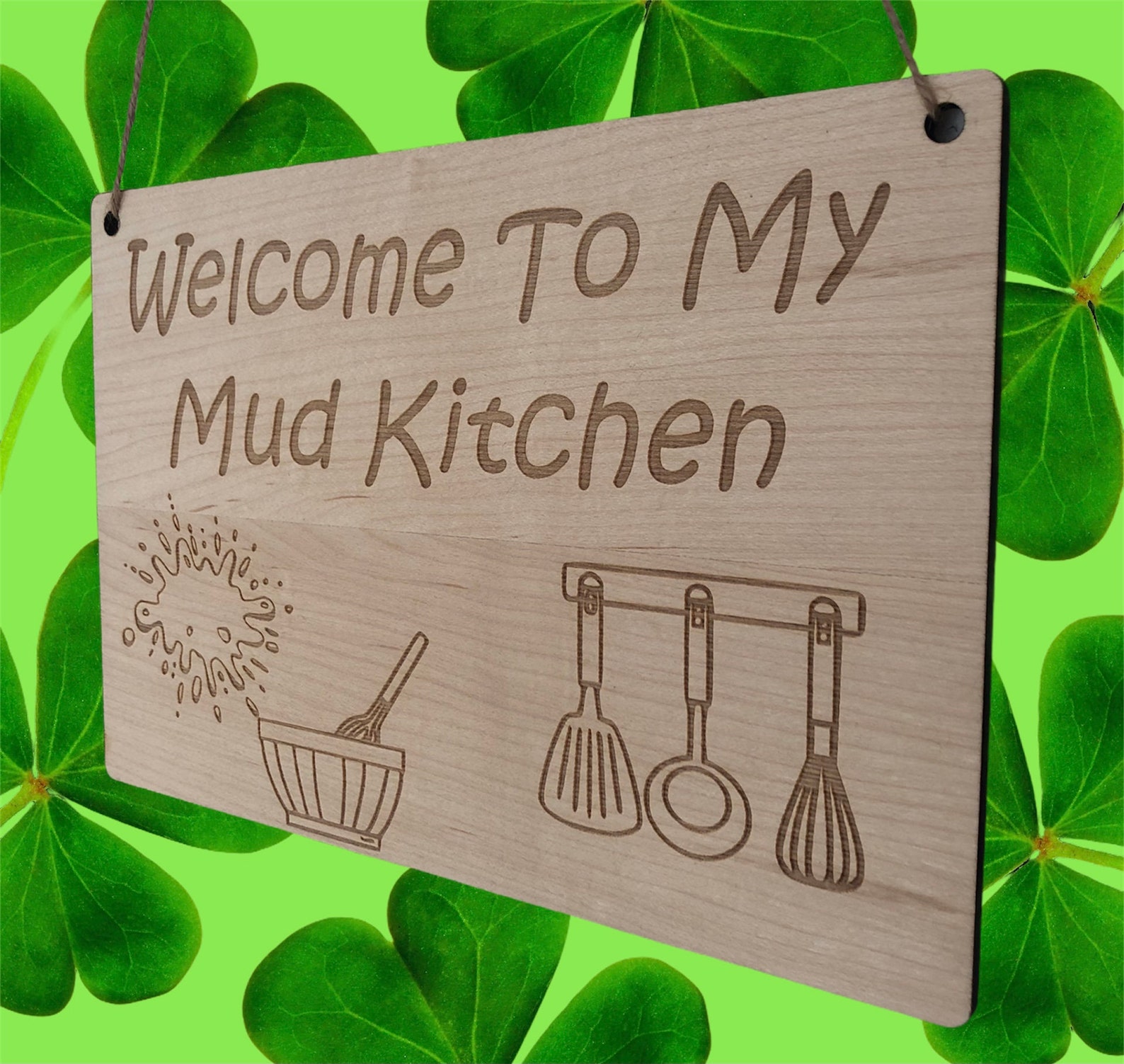 Personalised Mud Kitchen Hanging Sign Wooden Laser Engraved | Etsy