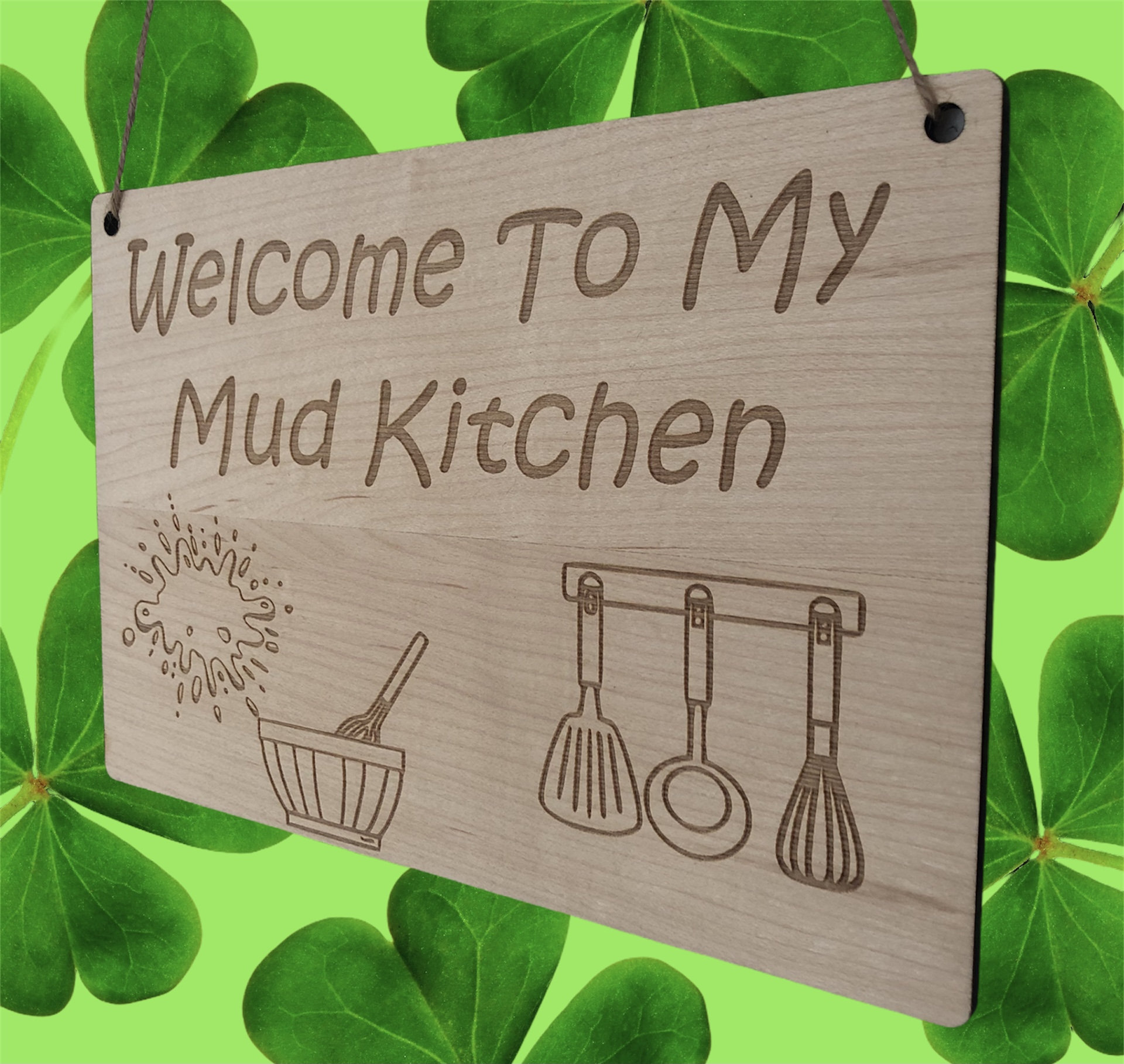 Personalised Mud Kitchen Hanging Sign Wooden Laser Engraved | Etsy