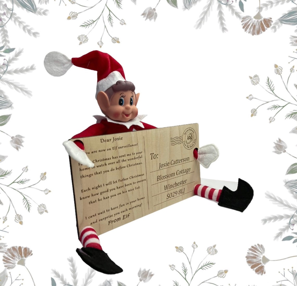 Personalised Elf Arrival Postcard, Christmas Elf Postcard, Personalised ...