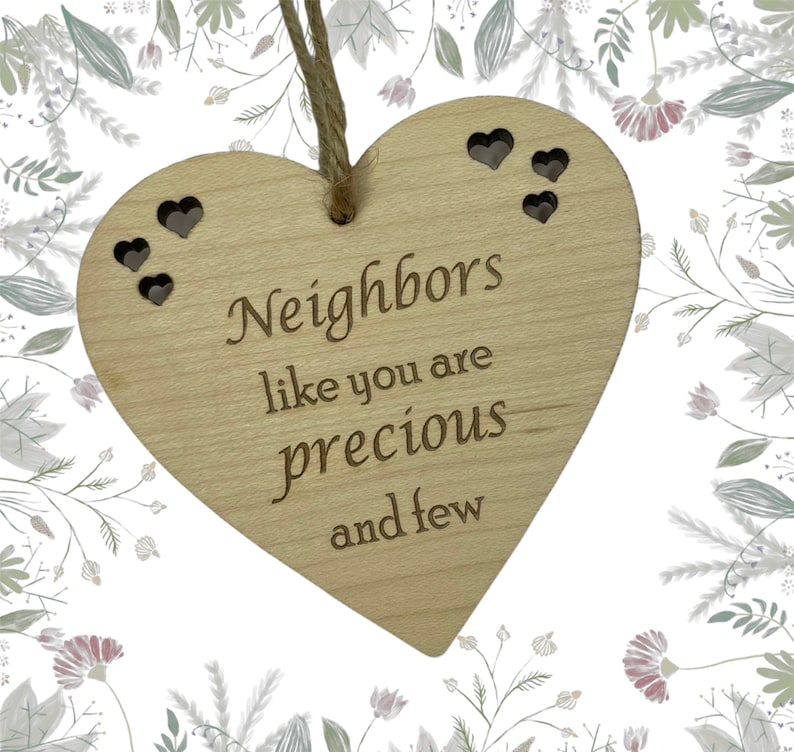Personalized Maple Wood Neighbor Gift, Engraved Heart Ornament - Etsy UK