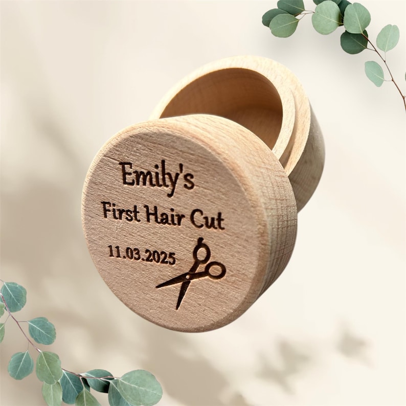 Personalized Beech Baby First Haircut Keepsake Box, Hair Cut, Hair Lock ...