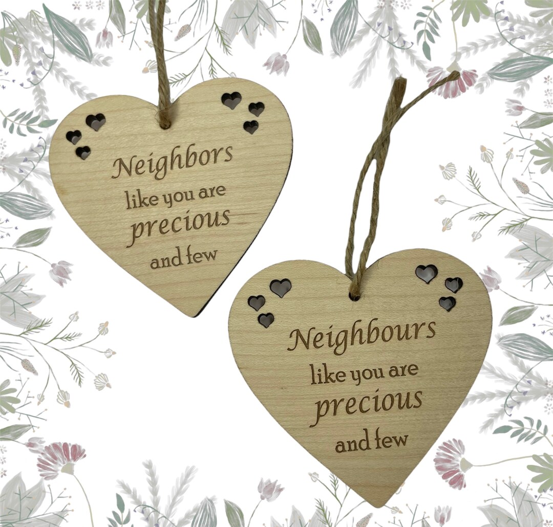 Personalized Maple Wood Neighbor Gift, Engraved Heart Ornament - Etsy UK