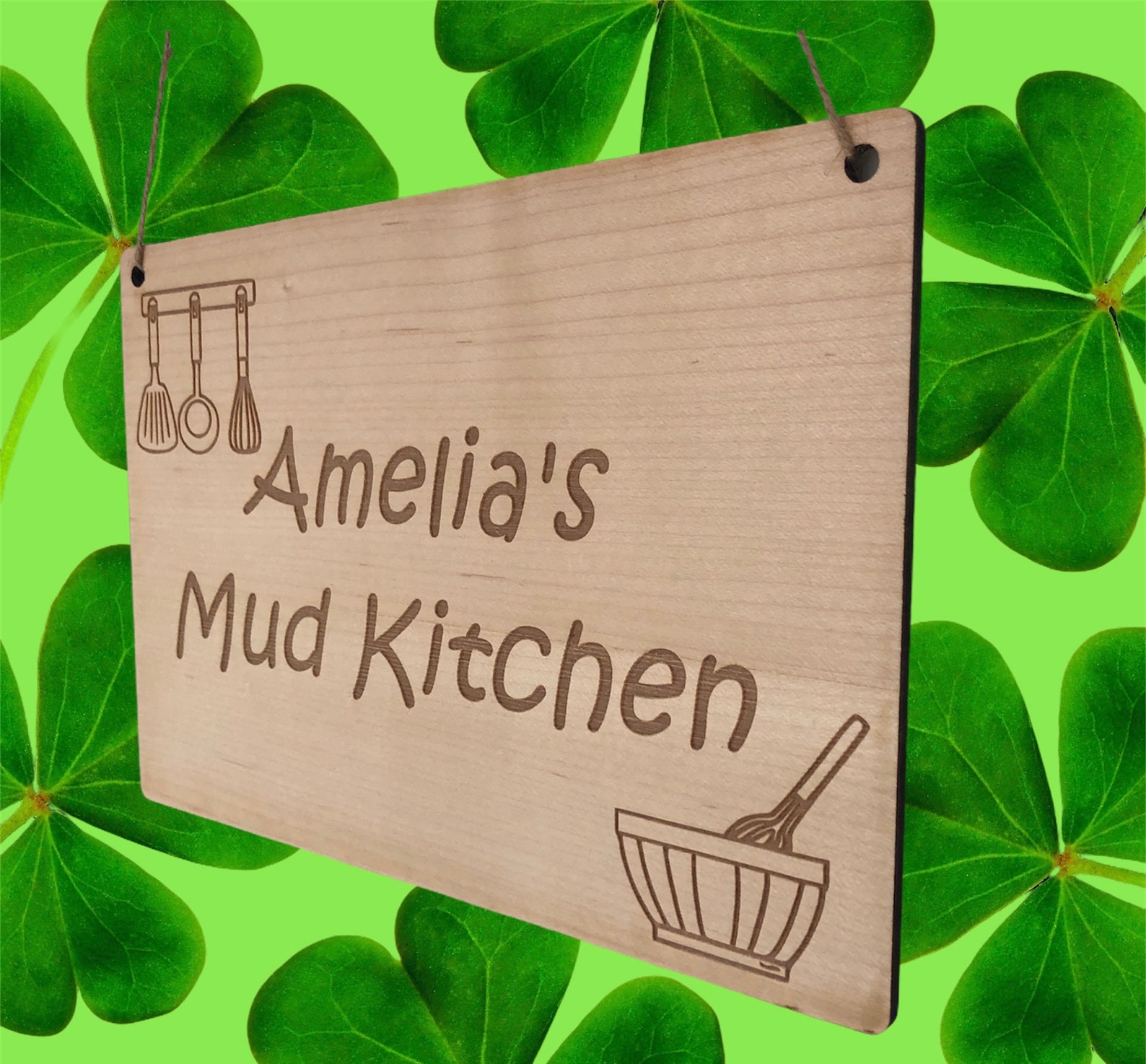 Personalised Mud Kitchen Hanging Sign Wooden Laser Engraved | Etsy
