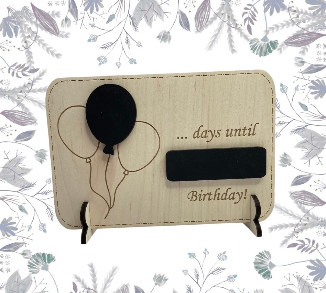 Personalised Days Until Chalk Board Sign, Birthday Countdown ...