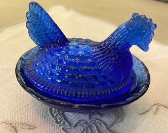Blue Glass Chicken | Etsy