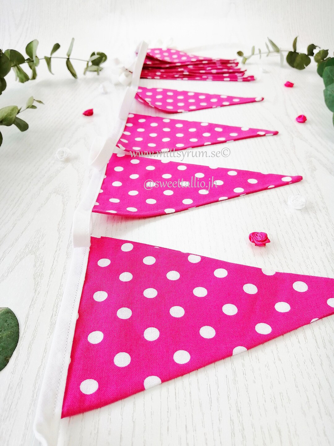 Bunting Flags Polka Dot Handmade Wallhanging Homedecor Celebration ...