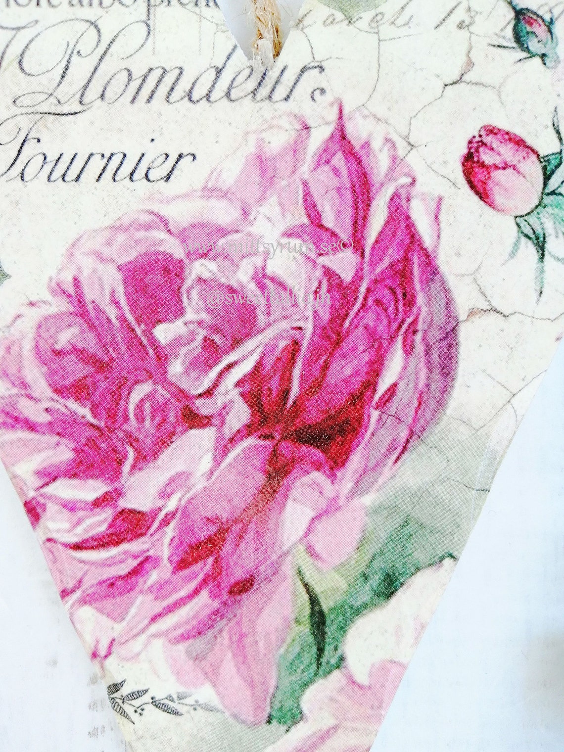 Wooden Decoupage Heart Old English Rose - Etsy